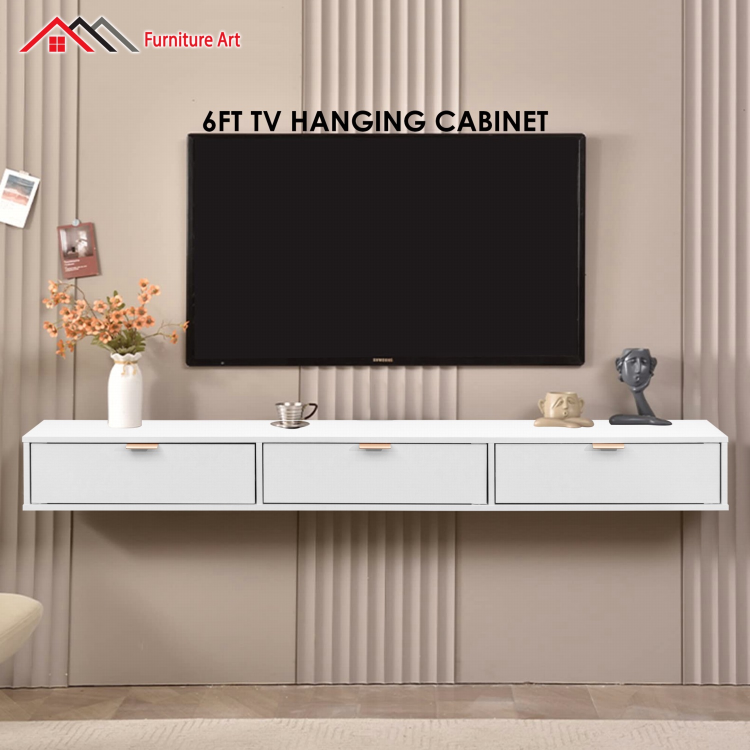 Furniture Art 120CM/150CM/180CM TV Cabinet (Wall Mounted) / Hanging TV ...