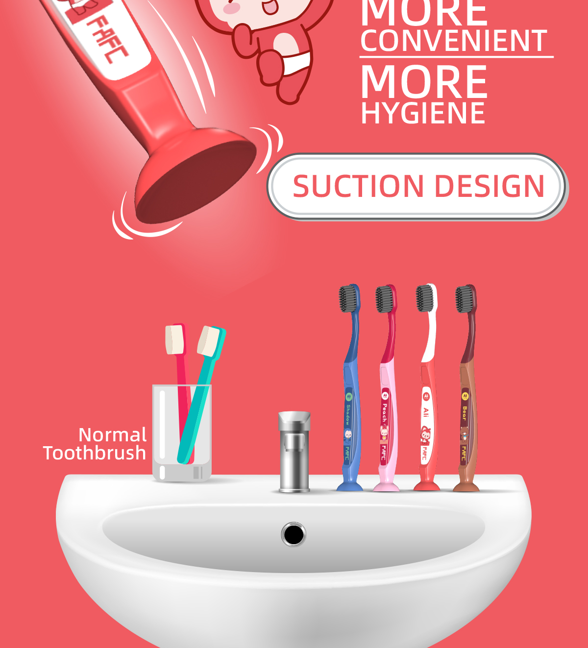 FAFC Ali The Fox Teenage/Adult Charcoal Suction Toothbrush (4 Pcs ...