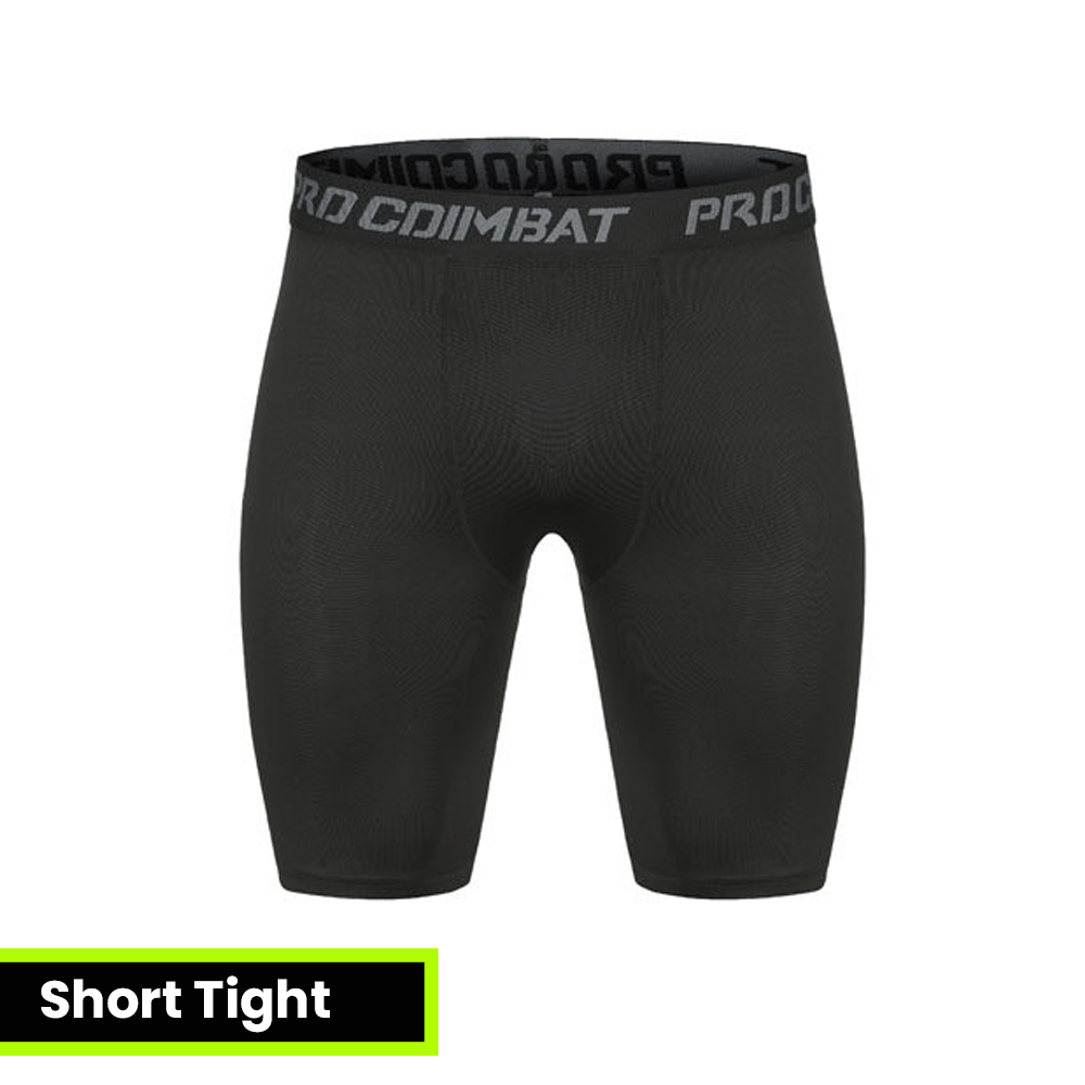 Pro Combat Short 3 Quarter Long Legging Tight Gym Running Fitness Men ...