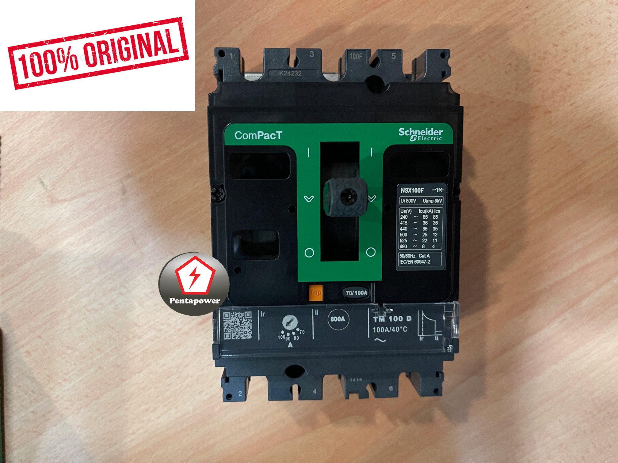 SCHNEIDER C10F3TM100 MCCB Circuit breaker ComPact NSX100F, 36 kA at 415 ...