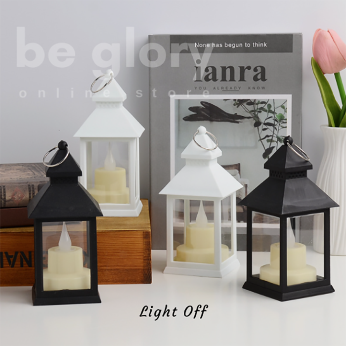 LED Candlestick Lantern Nordic Night Light Lampu Raya Retro Lamp Light ...
