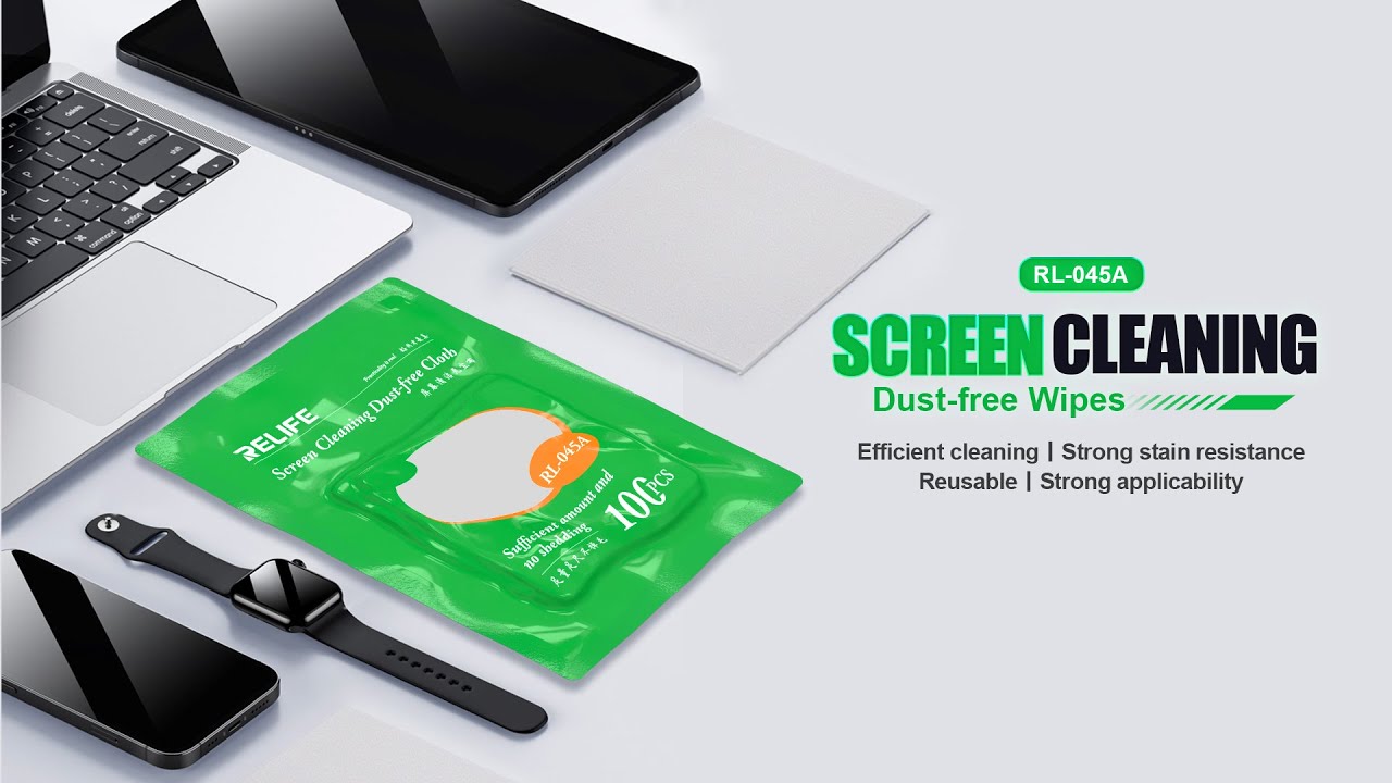 Relife RL-045A Screen Cleaning Dust-Free Cloth LCD Lenses Repair Tool ...