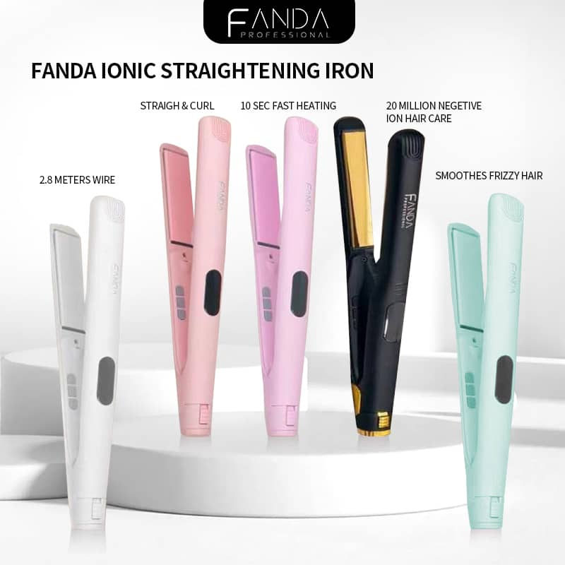 Fanda hair straightener fanda hair iron fanda flat iron ceramic pink ...