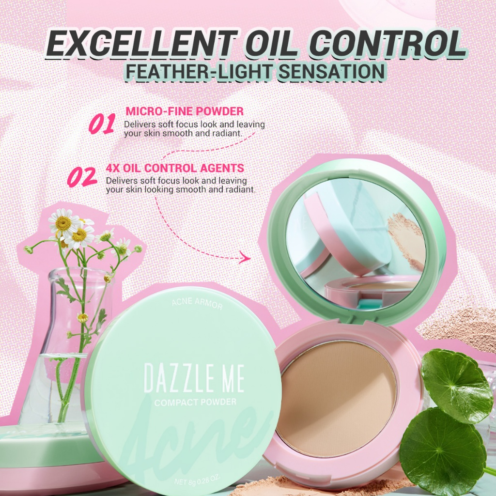 [NEW!!] DAZZLE ME Acne Armor Flawless Flex Compact Powder Oil Control ...
