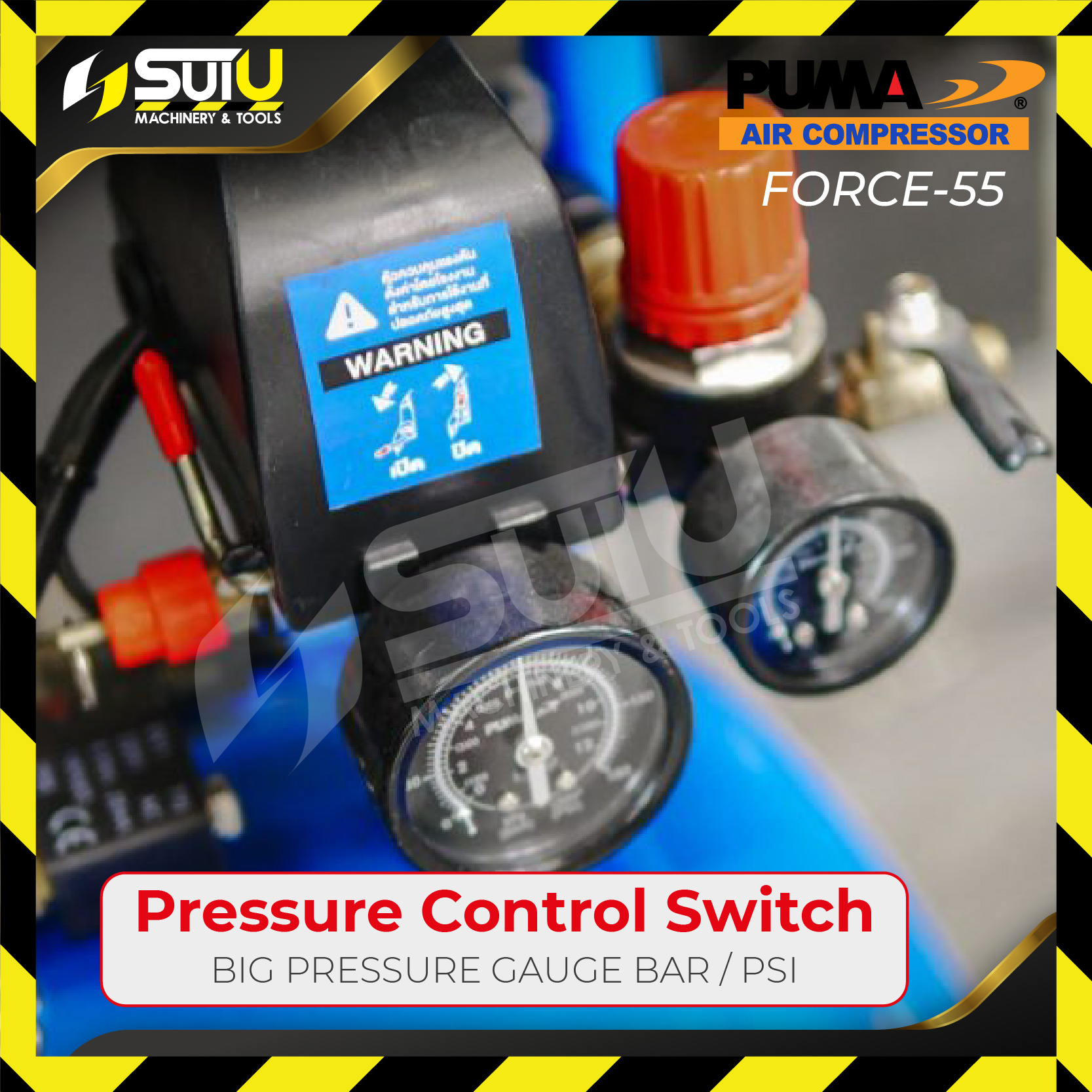 PUMA FORCE-55 / FORCE 55 / FORCE55 4HP 55L Oil Free / Oilless Air ...