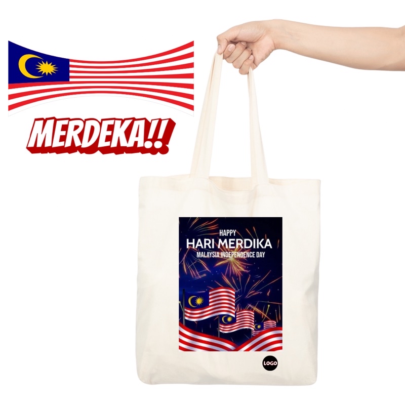 Hari Merdeka Corporate Gift Add LOGO Canvas Tote Bag Company Gifting ...