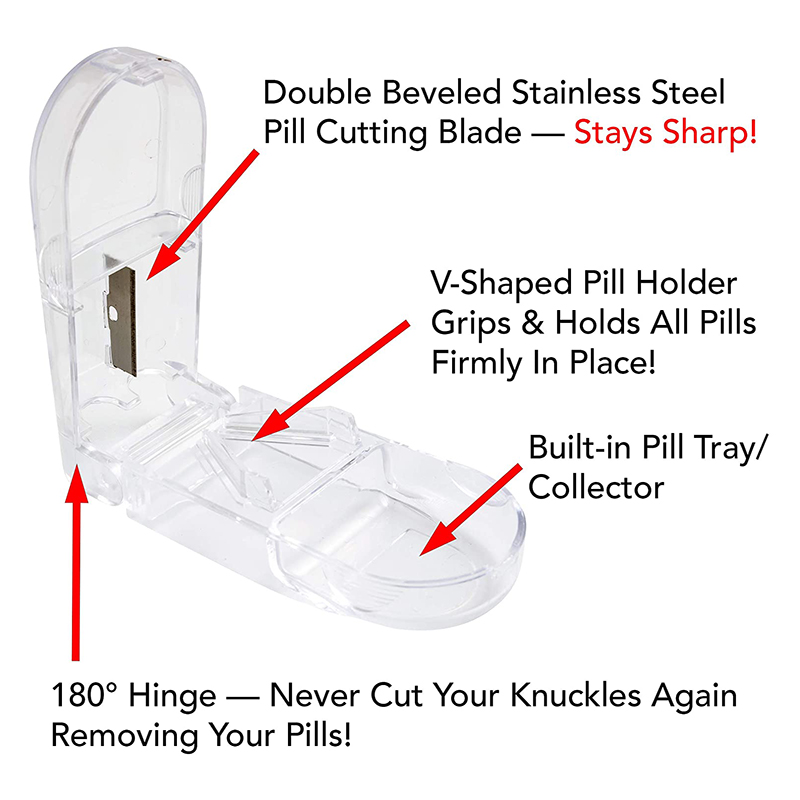 Home Medicine Cutter Pill Cutter Box Tablet Splitter Storage Case ...