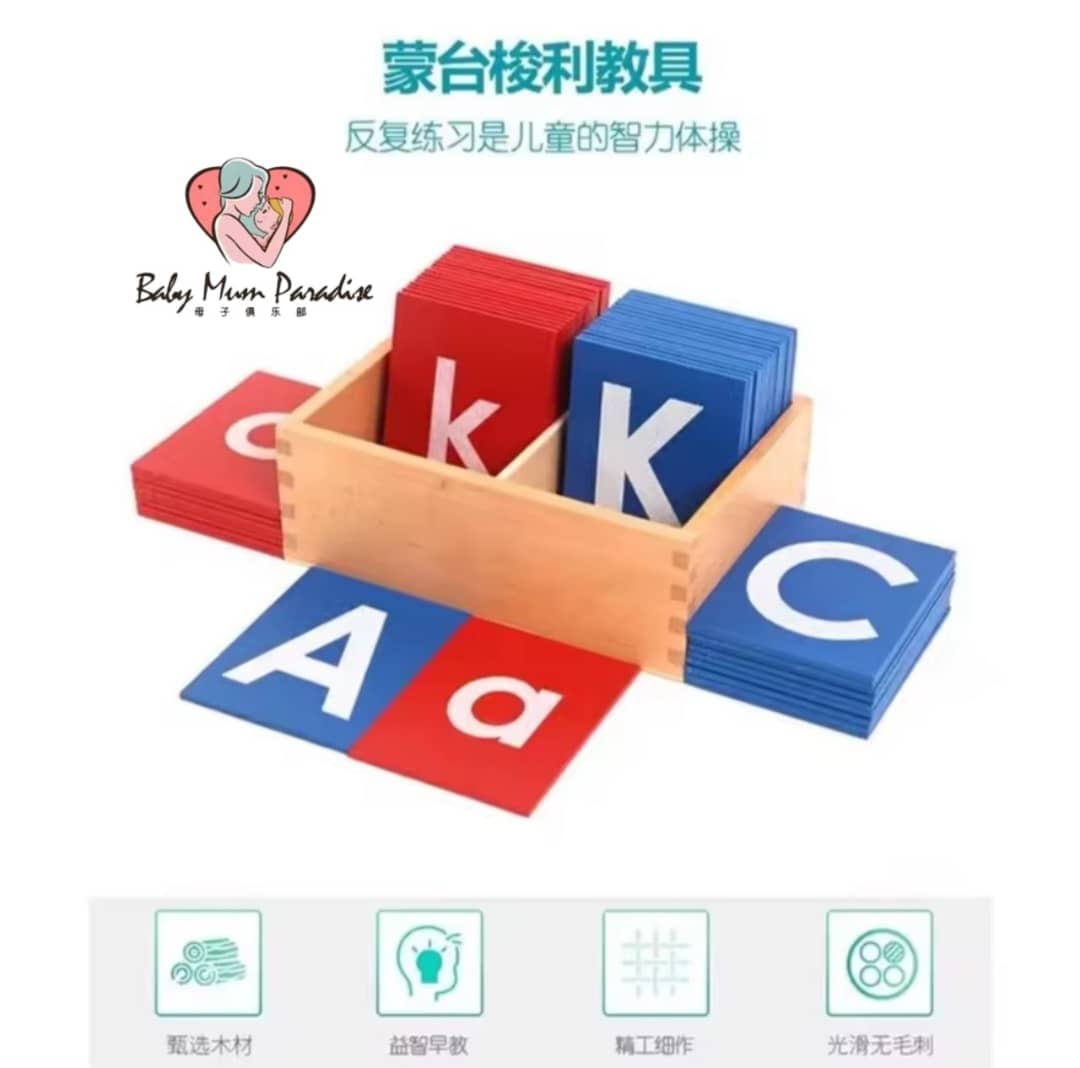 Montessori Sandpaper Alphabet Card Letter Uppercase And Lowercase ...