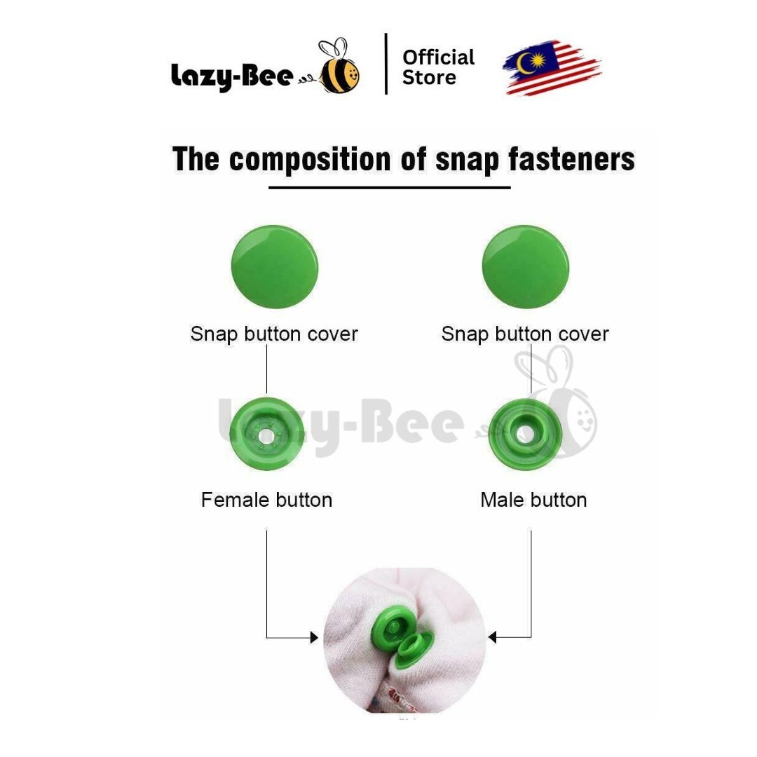 50 Sets (200 pieces) B41-B60 T5 KAM Glossy Snap Button Plastic Fastener ...