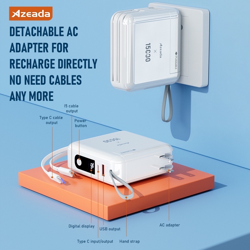 AZEADA AZ-P110 2-in 1 Adapter Charge 22.5W+PD20W Super Fast Charge ...