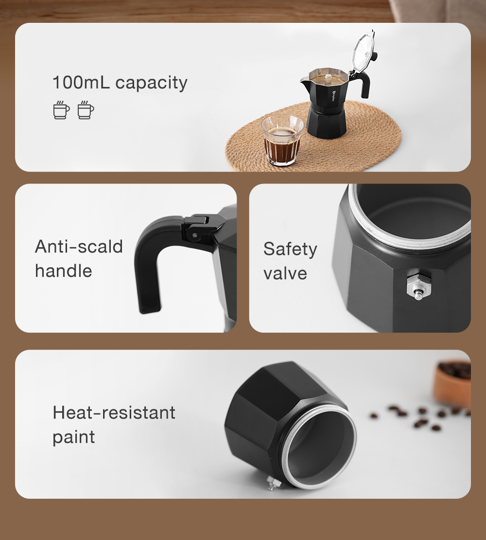 Simplus Moka Pot Dual-Valve Pressurized Extraction Rich Oil Intalian ...