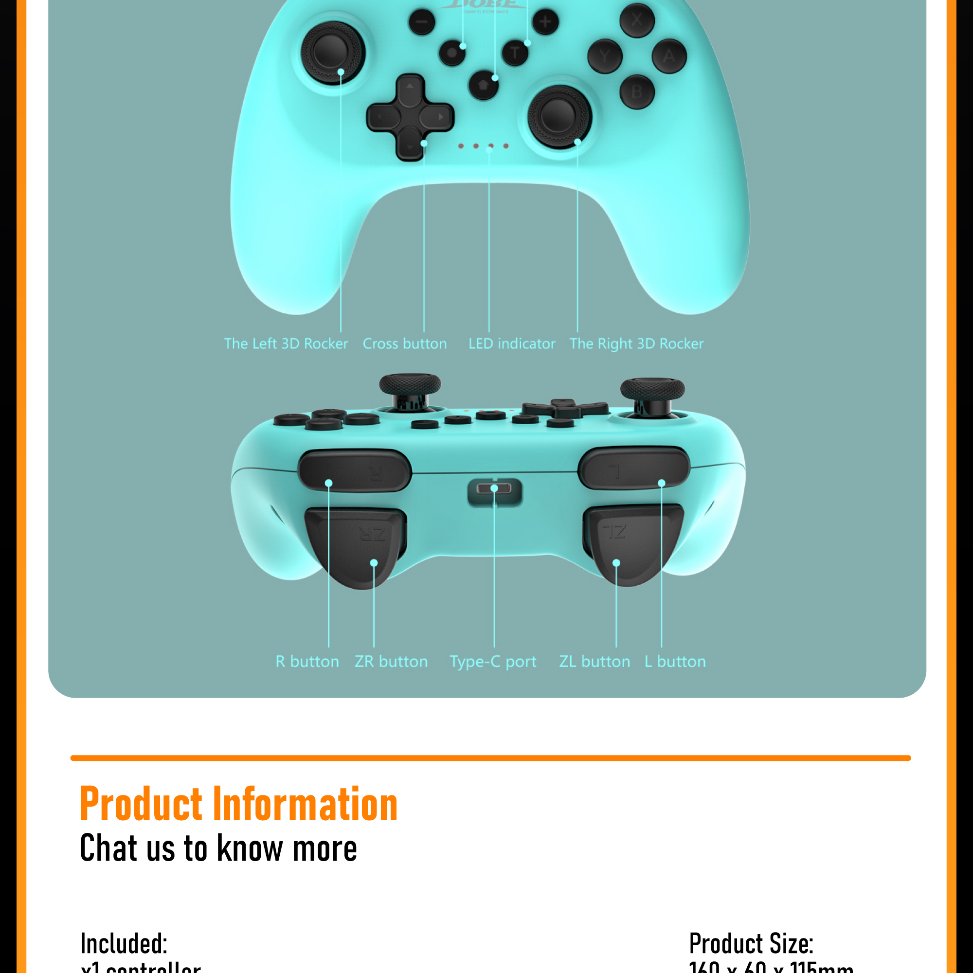 DOBE Nintendo Switch Wireless Controller Switch Pro Controller ...