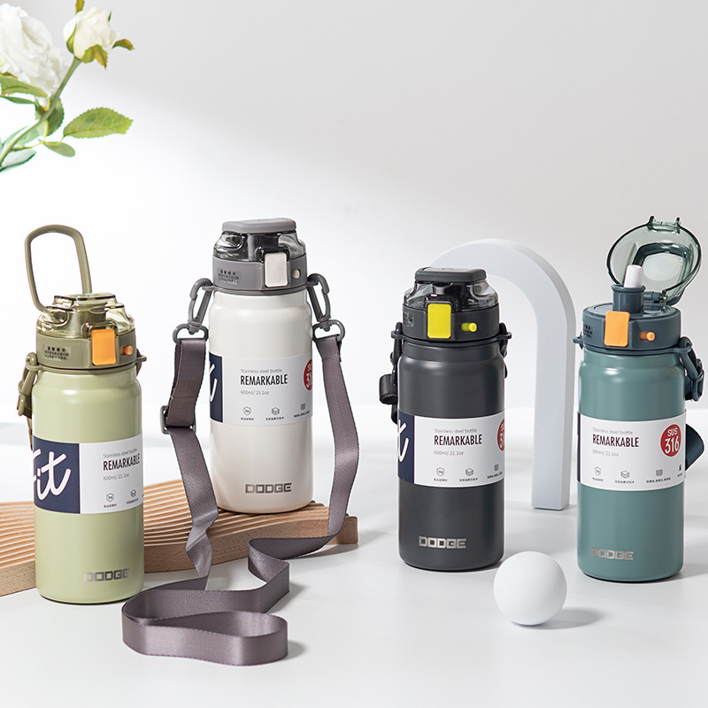 Dodge 600ml/800ml Slim 316SS Stainless Steel Vacuum Flask Thermos Water ...