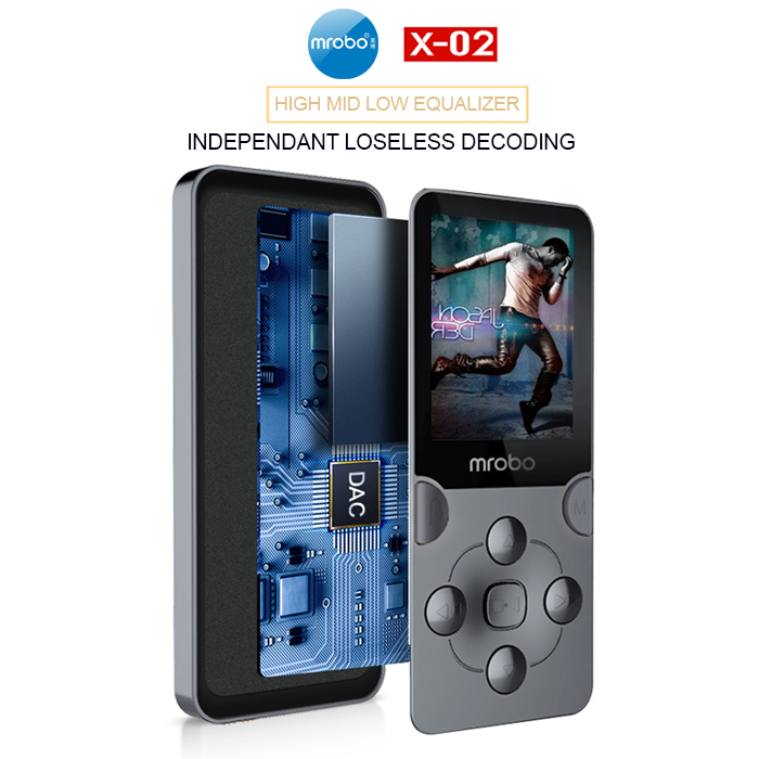 MROBO X02 Mp3 Music Player Walkman | Audio mp4 Video Speaker Voice ...