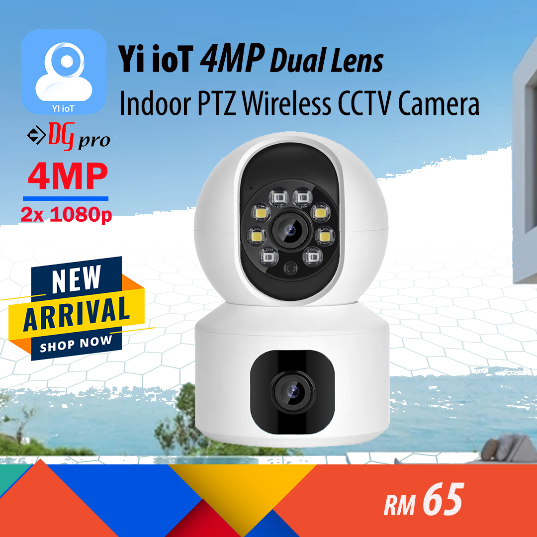 Yi ioT 4MP 2K Dual Lens / Double Video Screens Indoor PTZ Wireless Wifi ...