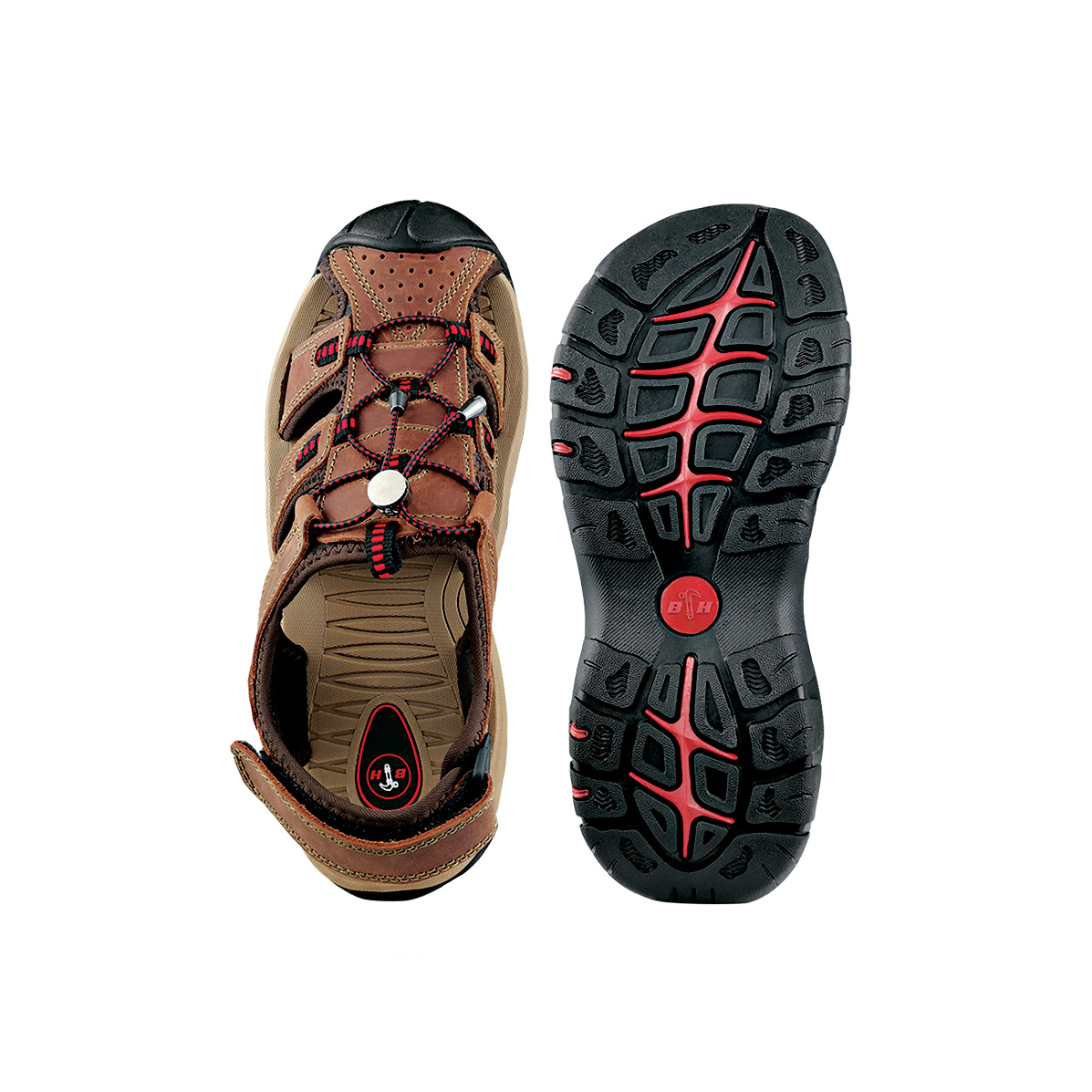 Black Hammer Men Genuine Leather Walking Sandals BH2816-HT | Shopee ...
