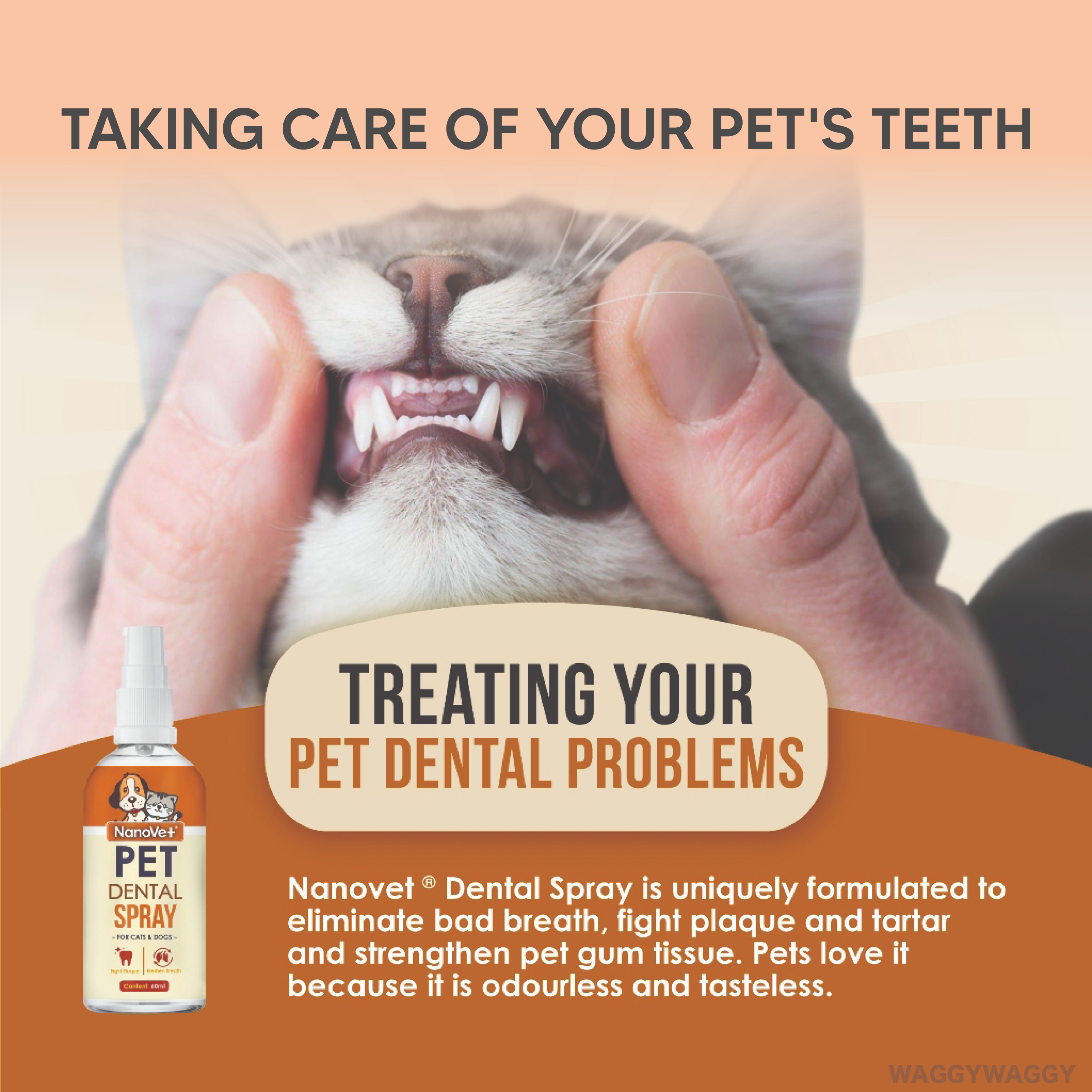 WaggyWaggy Nanovet Pet Dental Mouth Spray 60ML for Cat and Dog | Shopee ...
