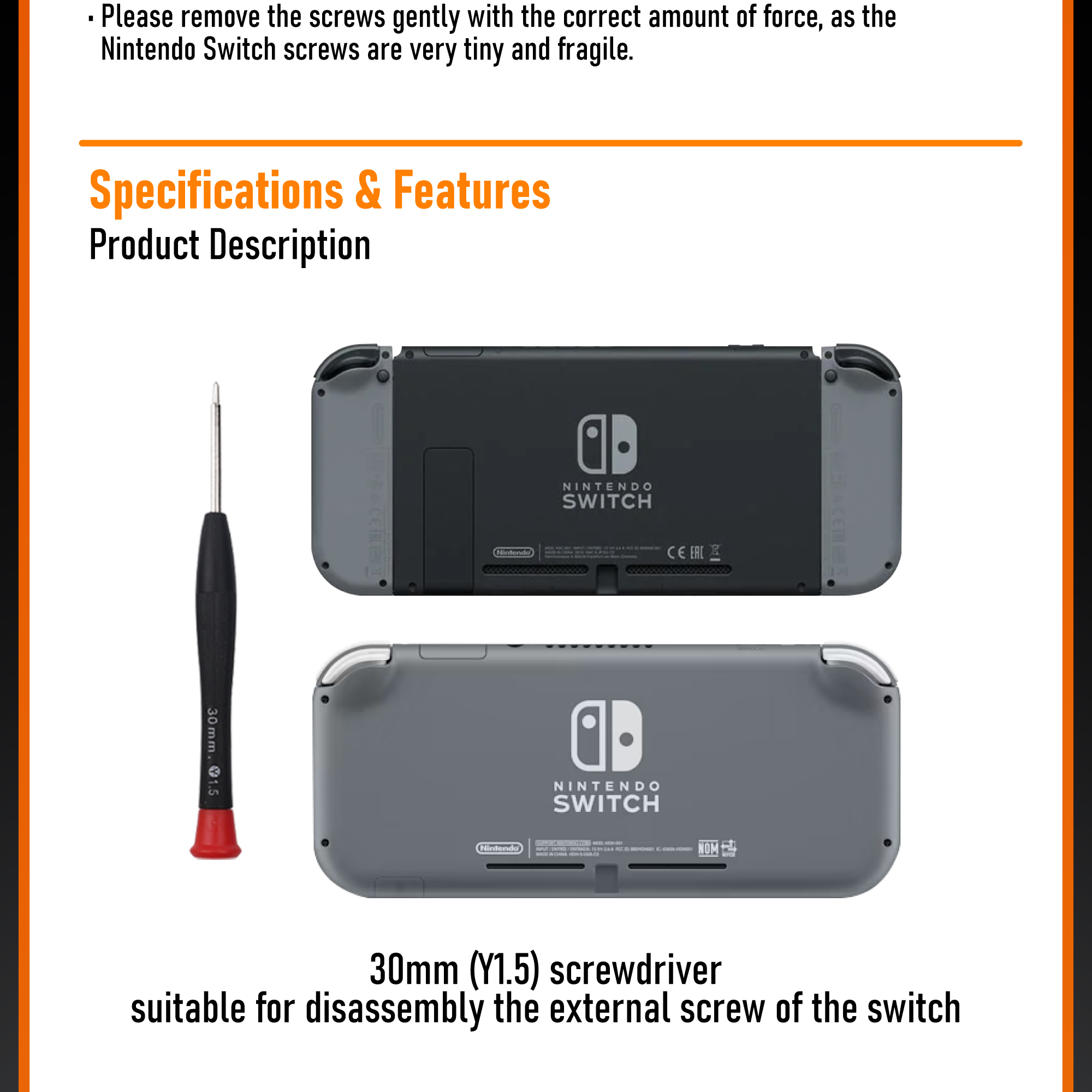 Nintendo Switch Repair Screwdriver Tools Set YX 1.5mm Y-screwdriver & 2 ...