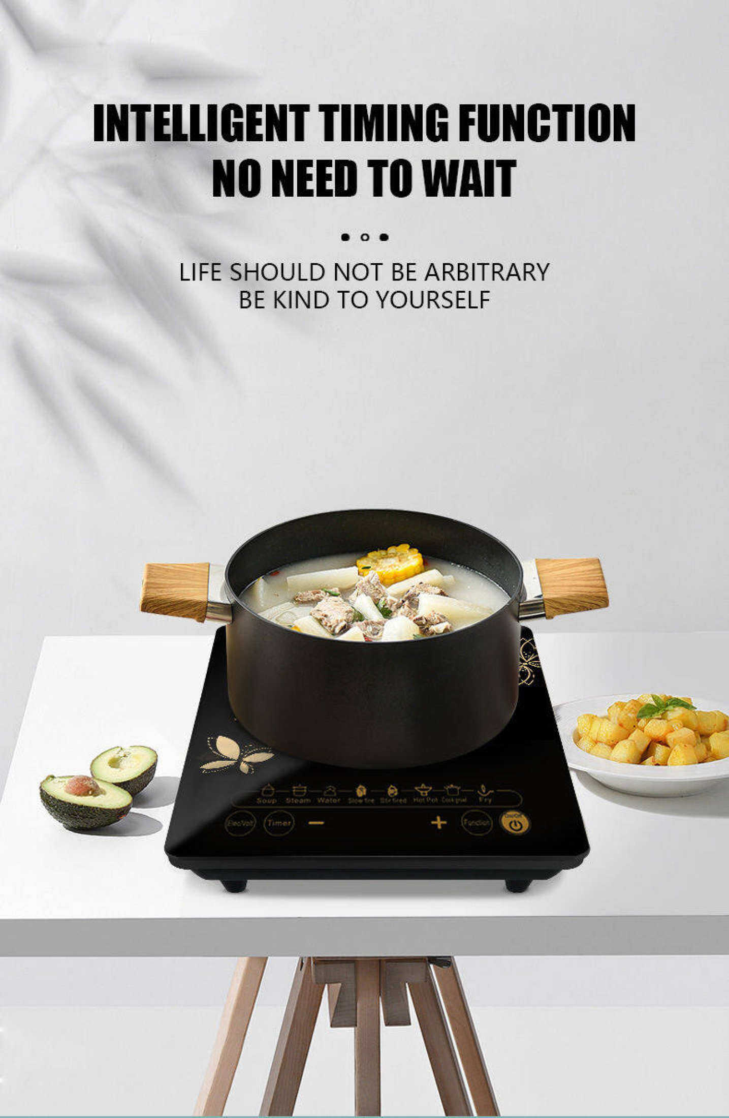 Touch Screen Electric Induction Cooker 2200W Waterproof hotpot cooktop ...