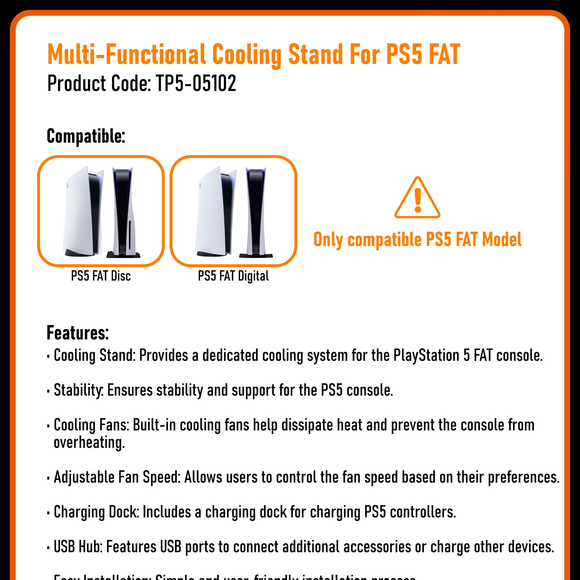 DOBE PS5 FAT Multifunction Cooling Stand PS5 Cooling fan PS5 Controller ...