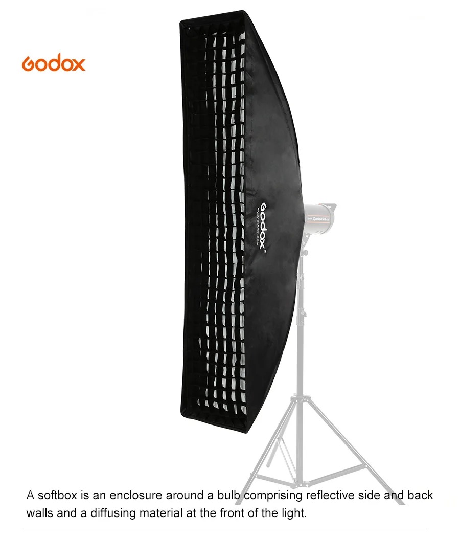 Godox Softbox SB-FW Strip Beehive Honeycomb Grid Softbox for Bowens Mount Studio Flash Light ...