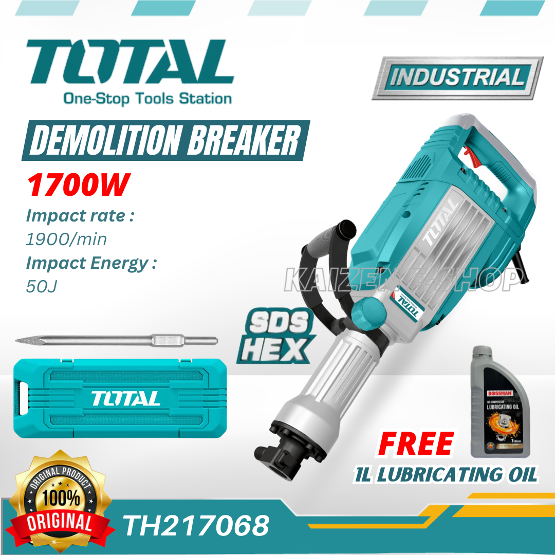 TOTAL TH217068 1700W SDS HEX Demolition Breaker + FREE GIFT ...