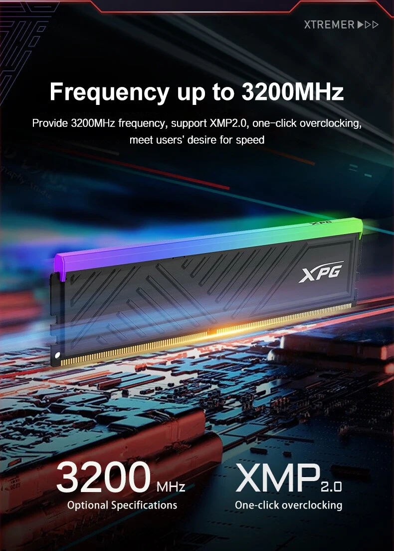 ADATA XPG SPECTRIX D35G 3200MHz / 3600MHz DDR4 RGB MEMORY DESKTOP DIMM ...
