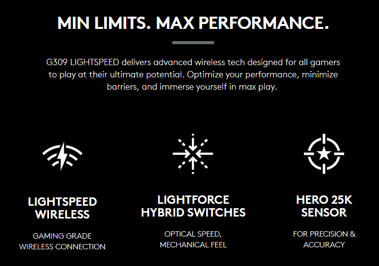 Logitech G309 LIGHTSPEED Wireless Gaming Mouse, Lightweight, LIGHTFORCE ...