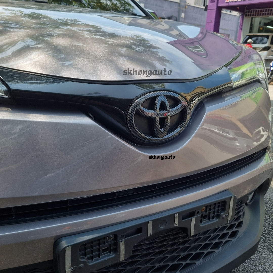 Toyota CHR car logo emblem frame carbon fiber pnp accessories ...