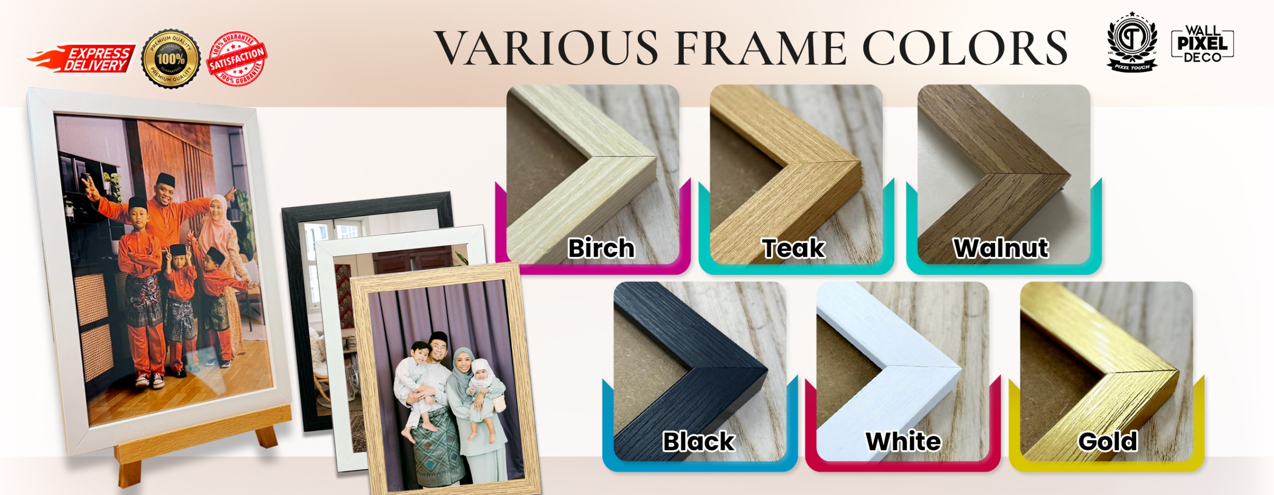 Frame Minimalist Aesthetic leaves Seni Hiasan Dinding Bilik Ruang Tamu ...