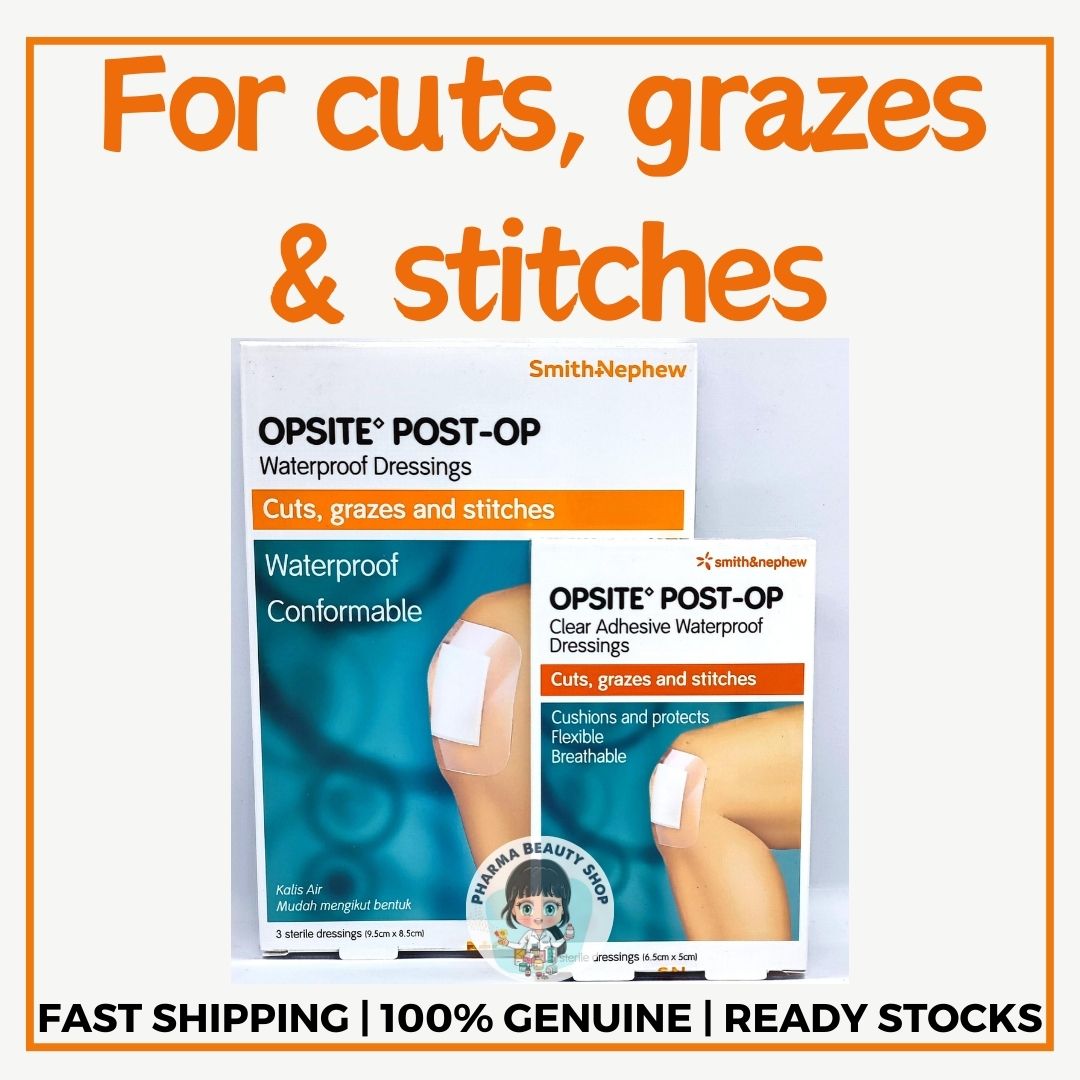 Smith & Nephew Opsite Post-Op Waterproof Dressings 3s 9.5cm x 8.5 cm ...