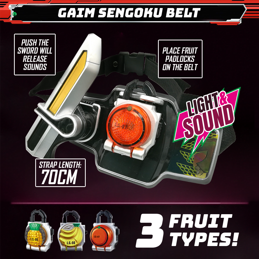 Kamen Rider Gaim Sengoku Belt Fruit Transform Henshin Belt Boys Pretend ...