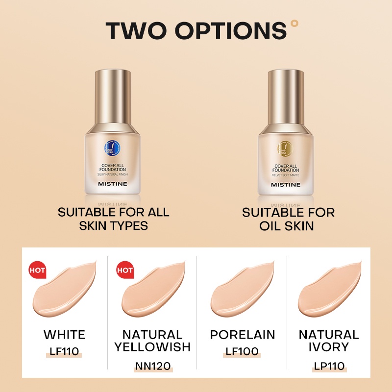 Mistine Cover All Foundation 30g (Limpid And Soft Focus / Mist And Soft Focus) | Shopee Malaysia