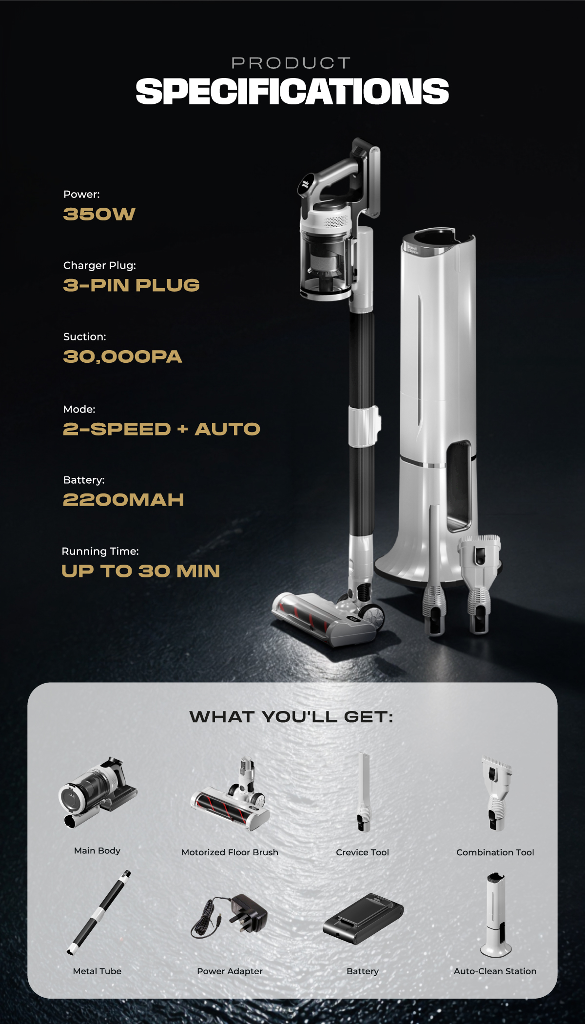 Russell Taylors Dust-Zero Self-Empty Cordless Vacuum Cleaner Vakum ...