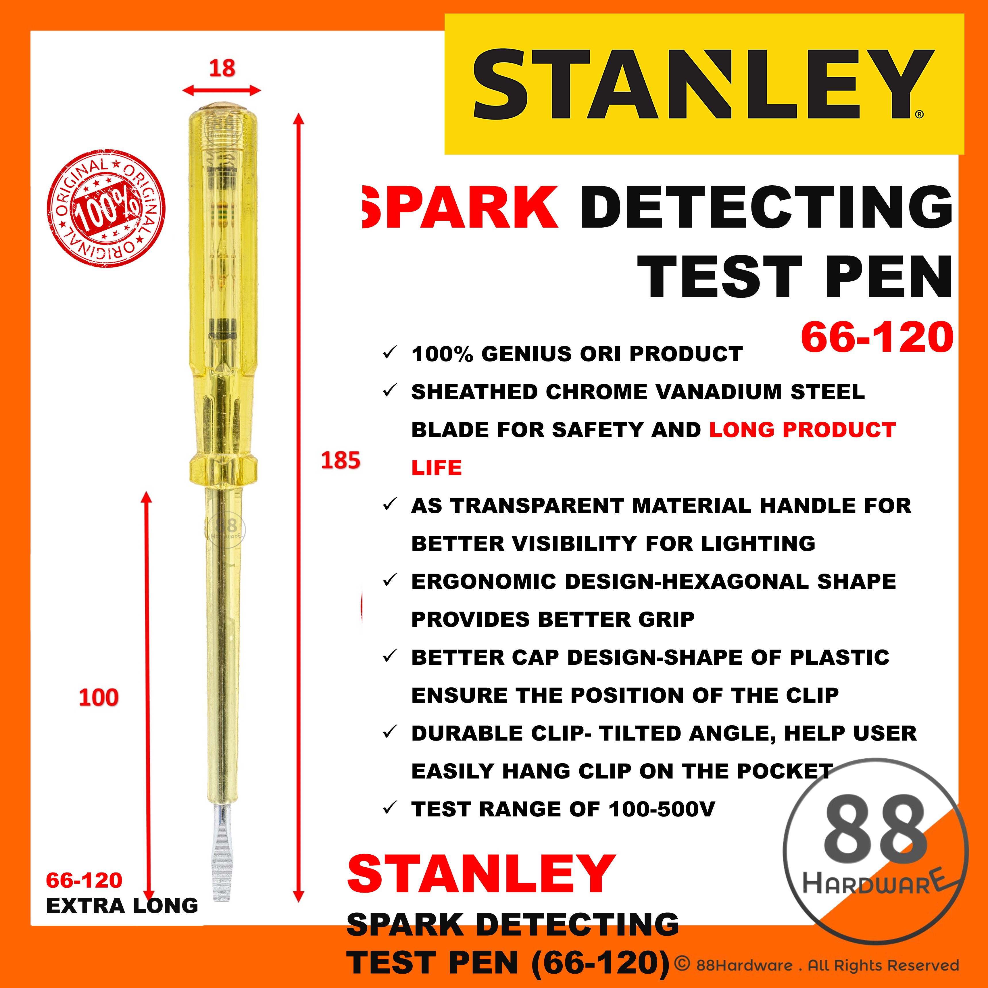 【100% ORI】Stanley 66-119 & 66-120 Spark detecting screwdriver / test ...