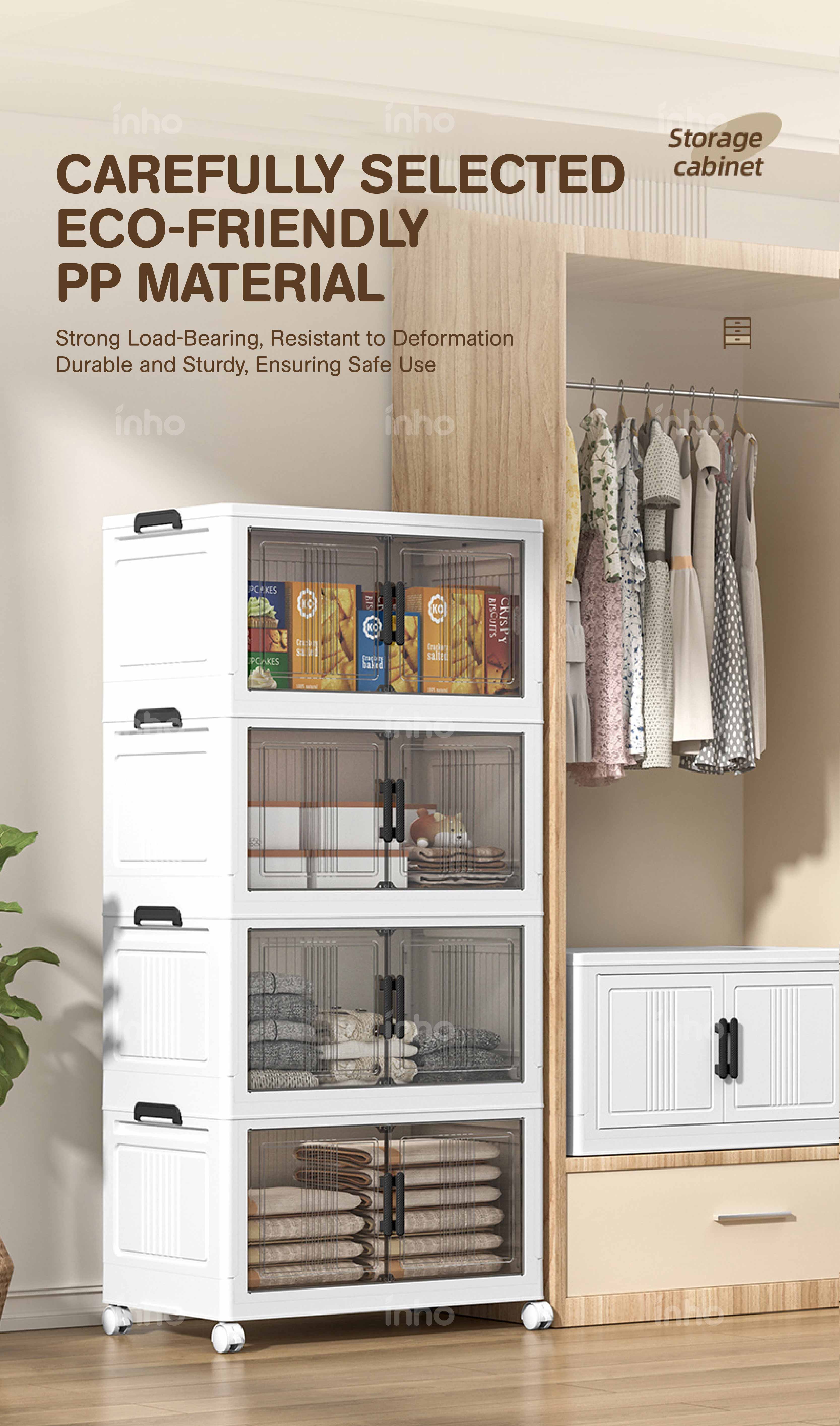 【Shipping Promo】INHO L50-70cm (1-5 Layers) 2 Doors Foldable Stackable ...