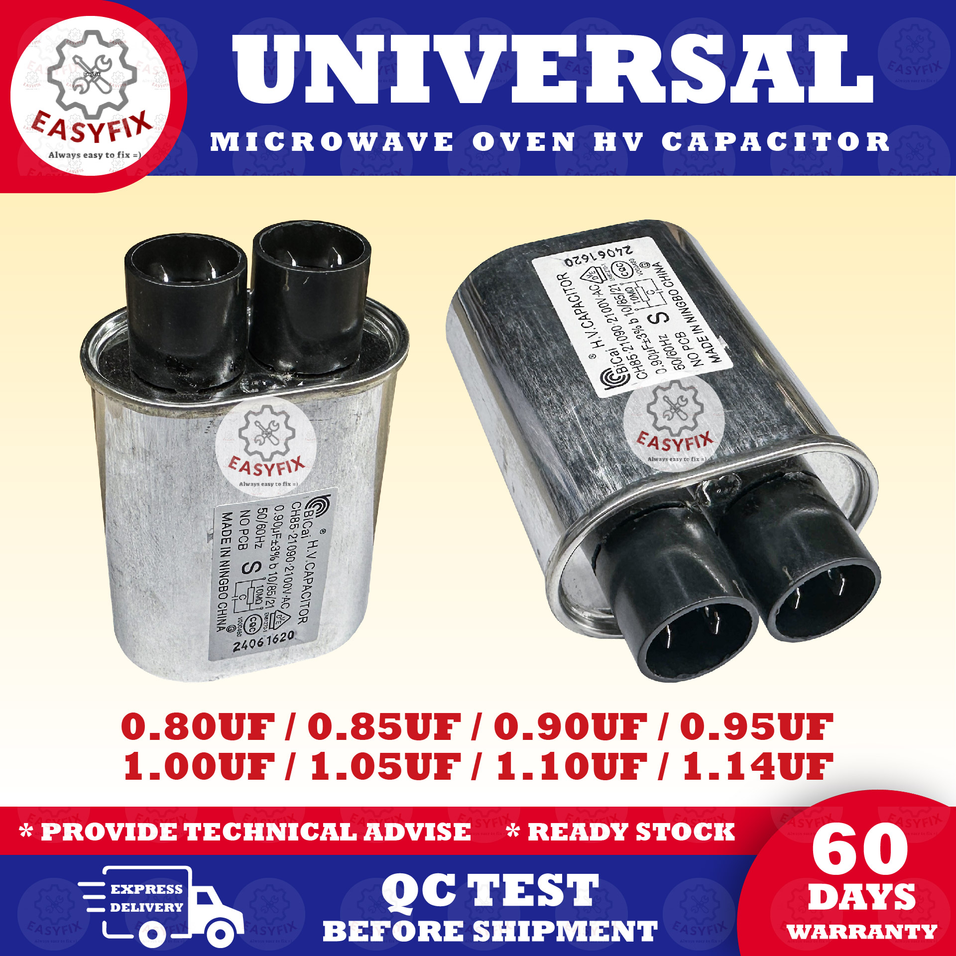 0.80UF / 0.85UF / 0.90UF / 0.95UF / 1.00UF / 1.05UF / 1.10UF / 1.14UF ...