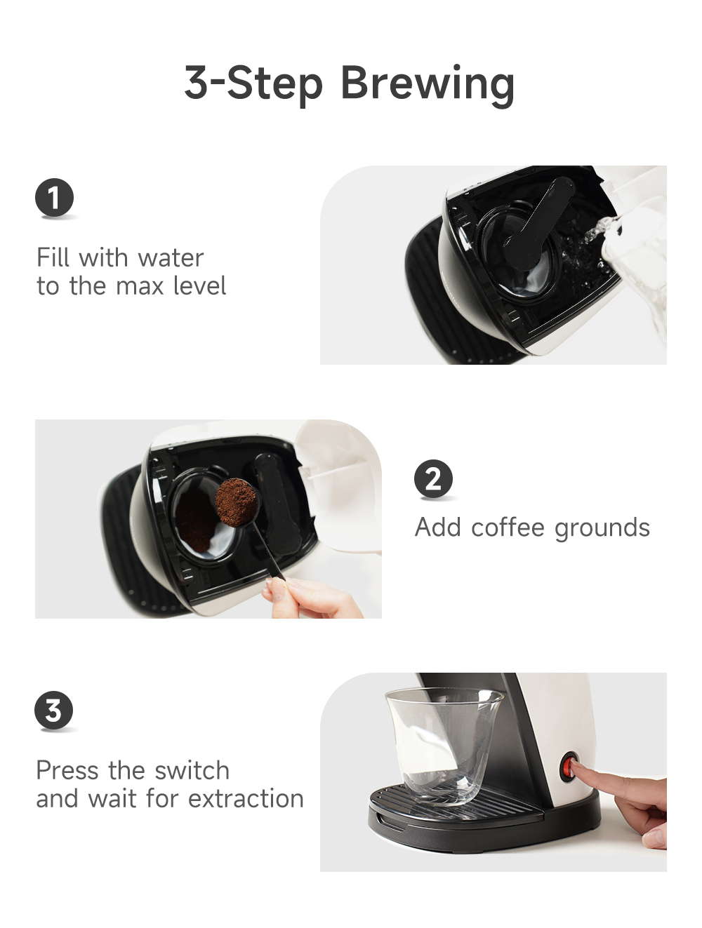 Simplus Multifunctional Coffee Maker | Dual Use for Coffee&Tea | 250ml ...