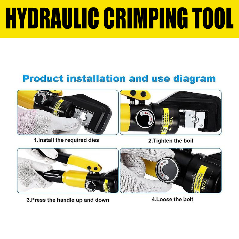 Hydraulic Crimping Tool Cable Lug Crimper Plier Compression Terminal ...