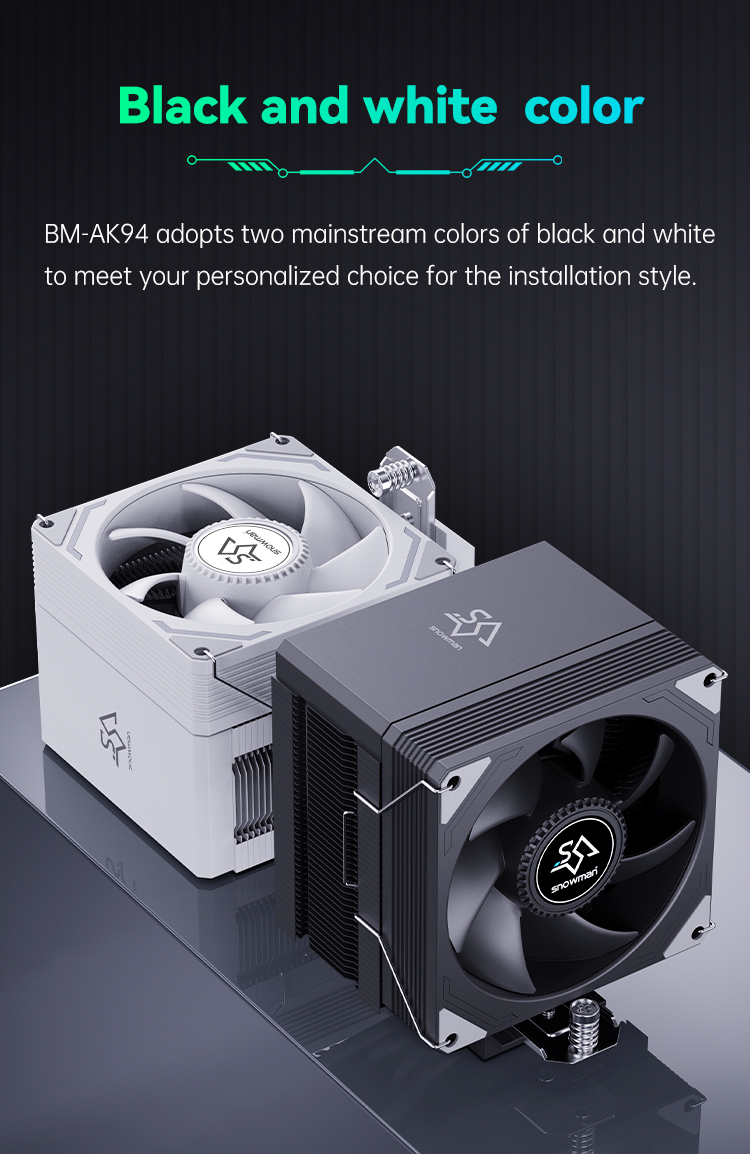 Snowman MX94-V3 Black White 9CM Tower CPU Cooler Heatsink | Shopee Malaysia
