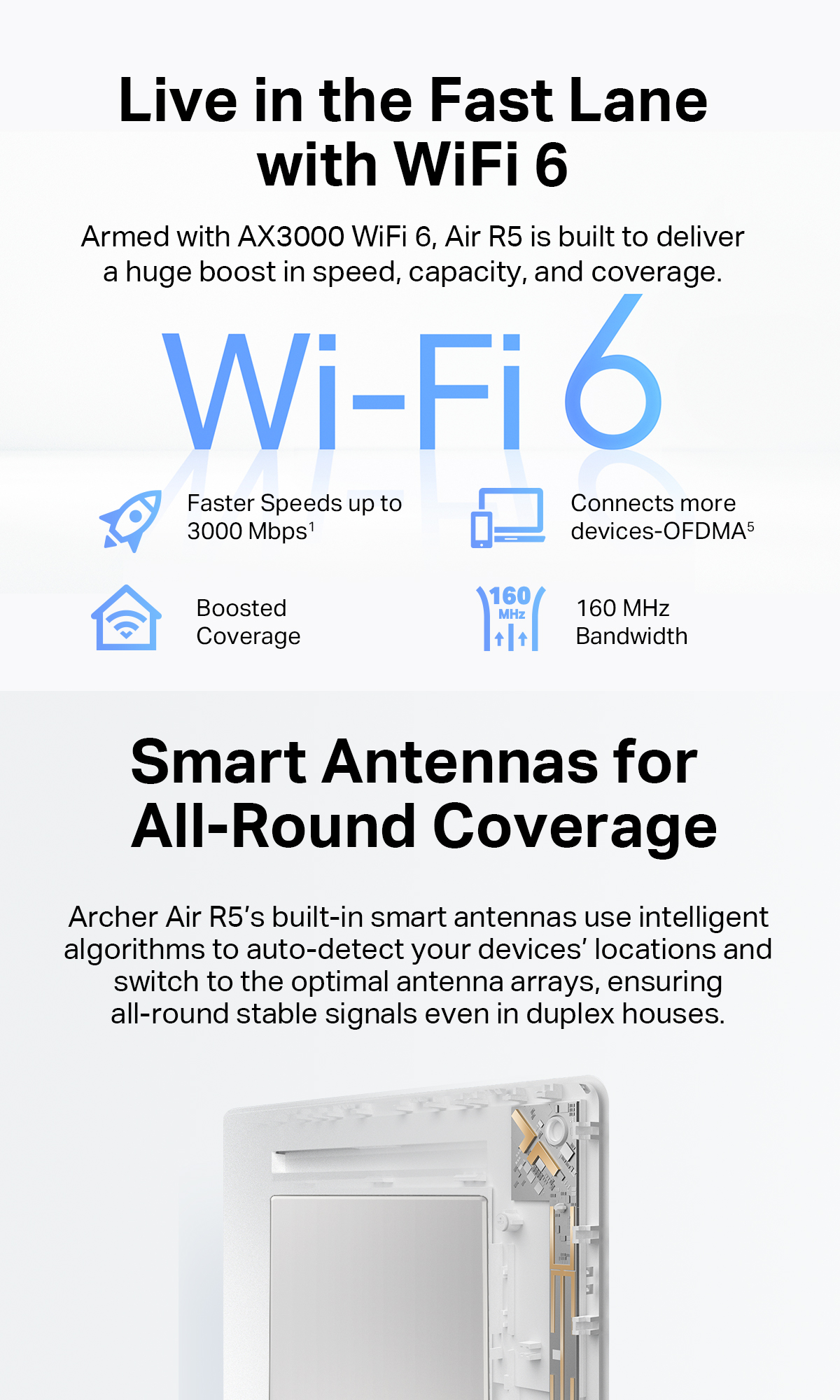 TP-Link Archer Air R5 Wi-Fi 6 AX3000 Router Dual-Band Ultra-Thin Air ...