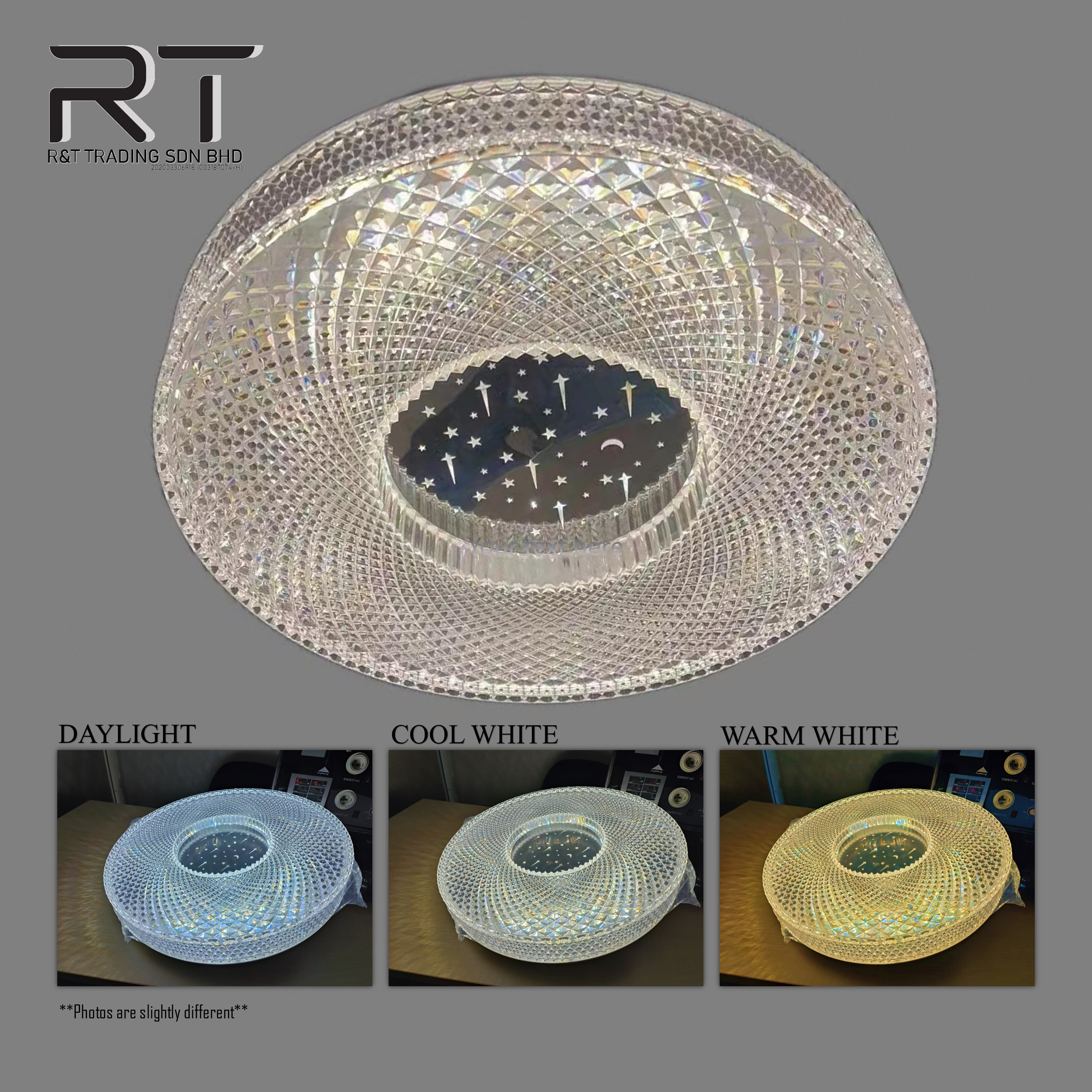 3 Colors with remote control LED Ceiling Light 60W 16"400mm/96W 19 ...