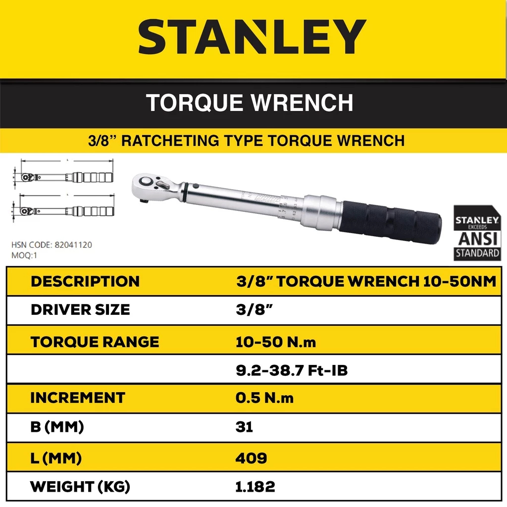 STANLEY Torque Wrench Comparator | STMT73587-8 | STMT73588-8 ...
