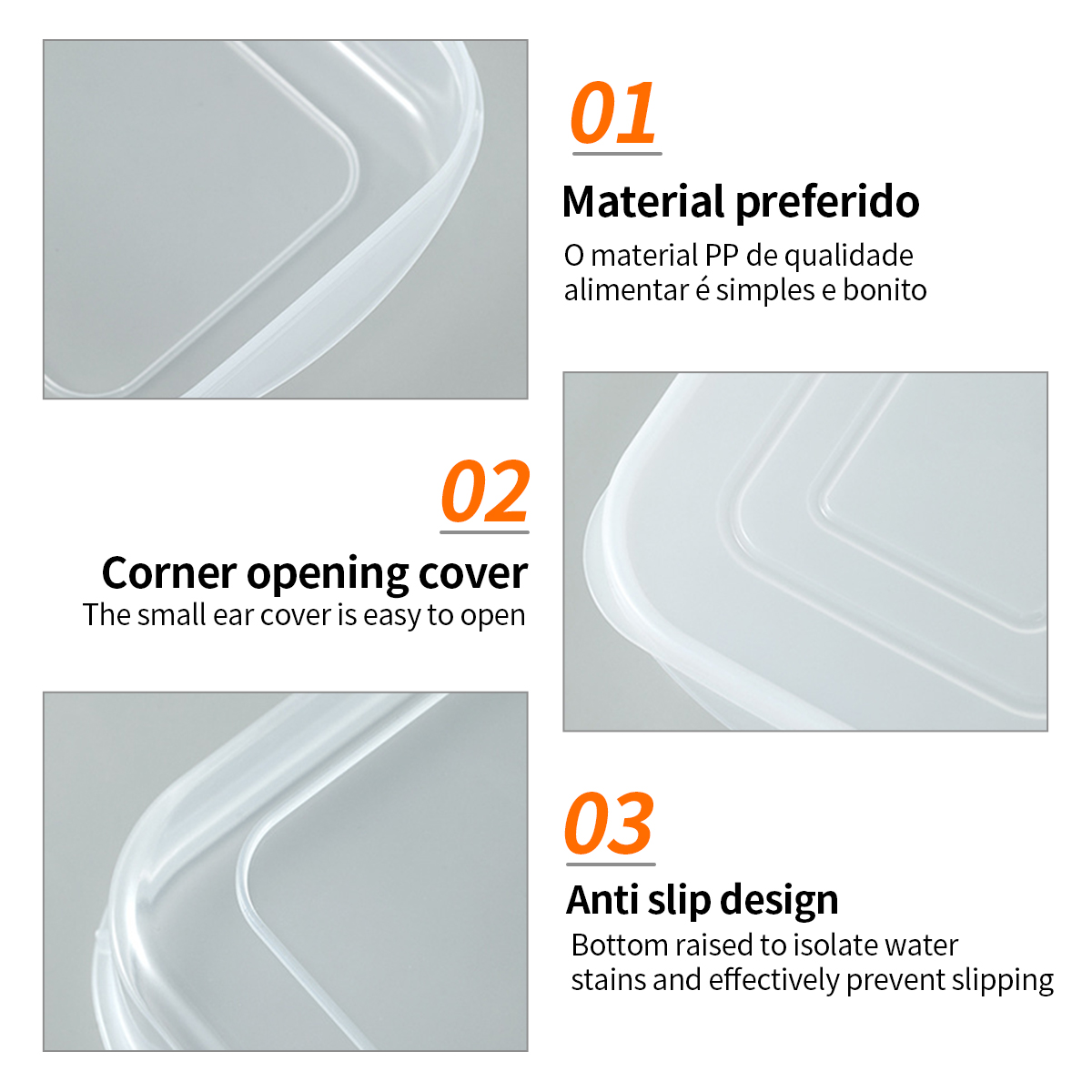 Container Food Storage Bekas peti sejuk bekas plastik bertutup freezer ...