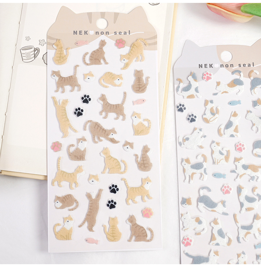 Japanese Wafu Style Cute Cat Animal Cartoon Kawaii Neko Felt Deco ...