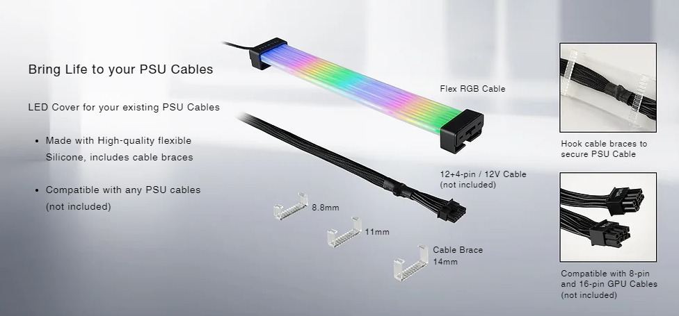 Tecware Flex ARGB Extension Cables RGB BLACK WHITE TWAC-FLEX-WHAR TWAC ...