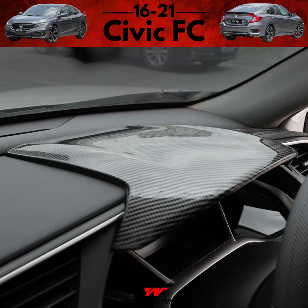 Honda Civic FC 2016-2021 Forged Carbon Trim Meter Top Panel Cover/Meter ...