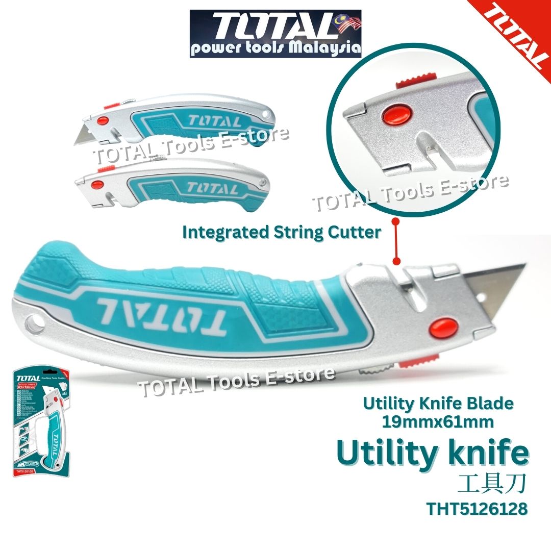 TOTAL Utility Knife + 6 Pcs Knife Blade [19mmx61mm] 工具刀 175mm ...