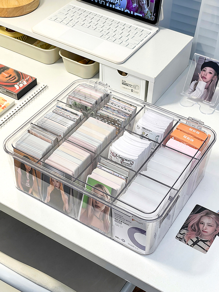 Card Display Box Game Organizer Transparent PlayCard Big Capacity ...