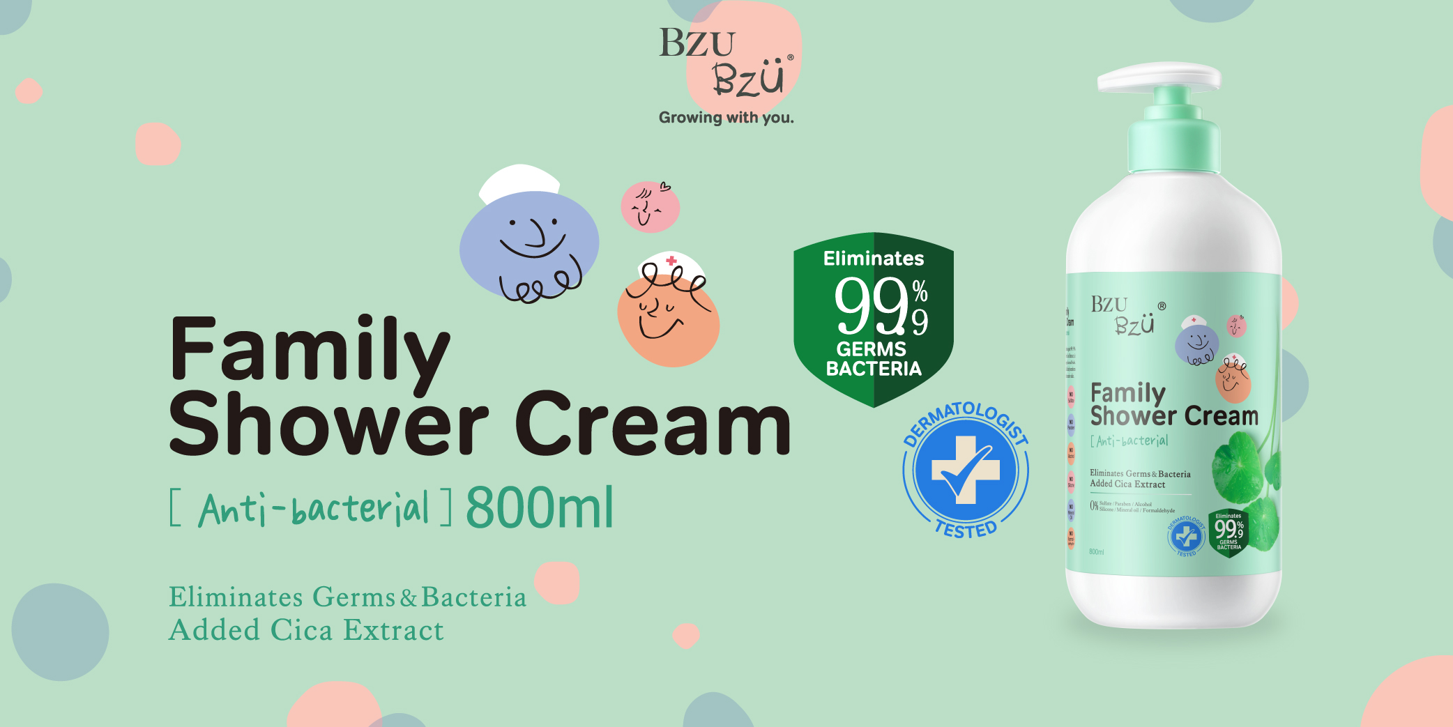 BZU BZU Family Shower Cream Anti-bacterial (800ml) | Shopee Malaysia